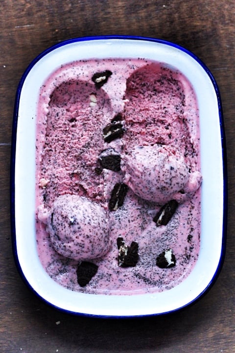 Raspberry and Oreo Ice Cream - From The Larder