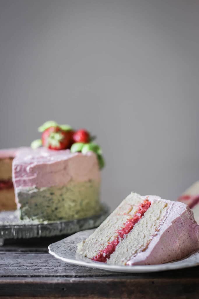 Gluten-Free Strawberry Basil Cake - From The Larder