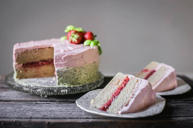 Gluten-Free Strawberry Basil Cake - From The Larder