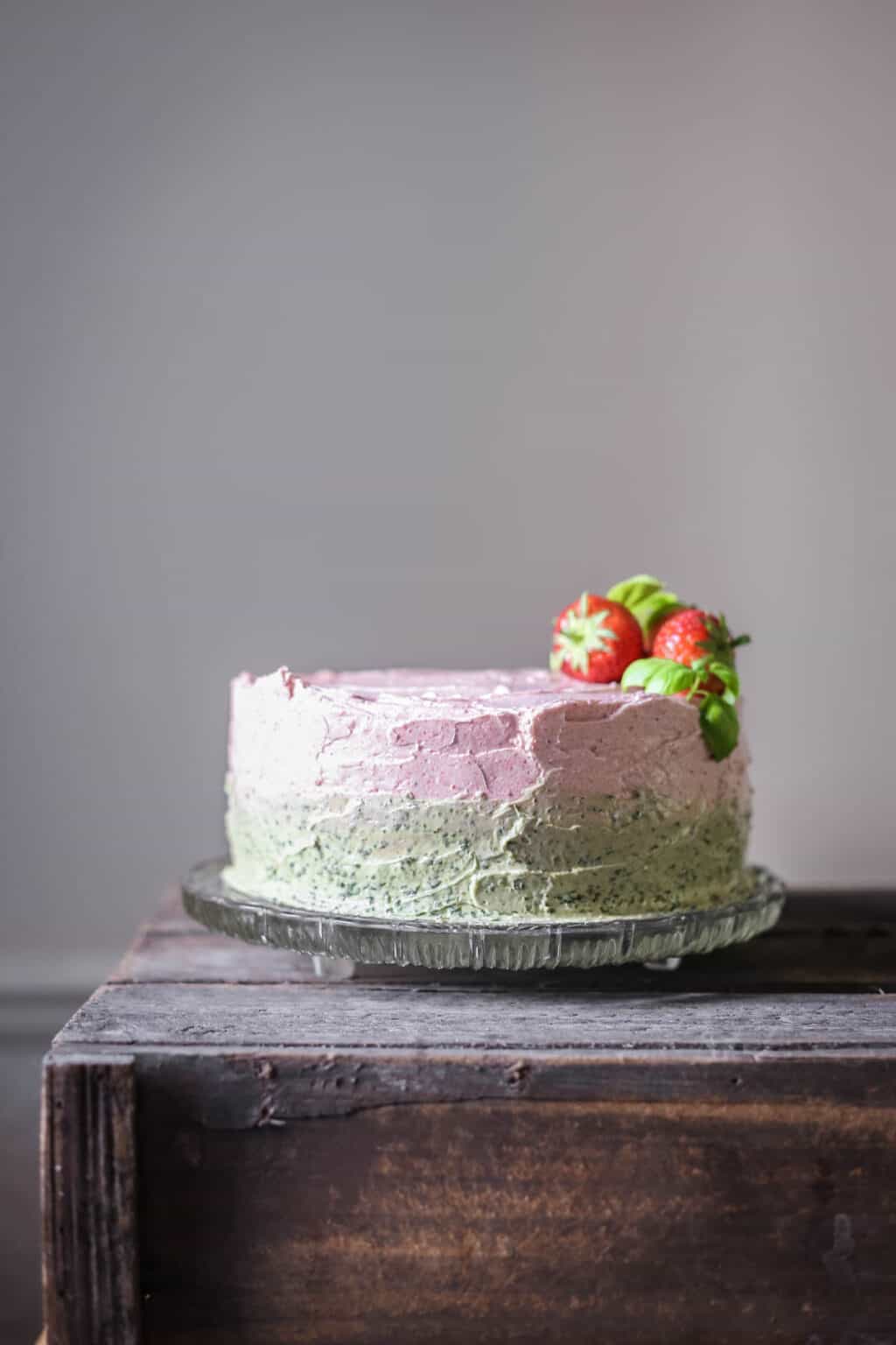 Gluten-Free Strawberry Basil Cake - From The Larder