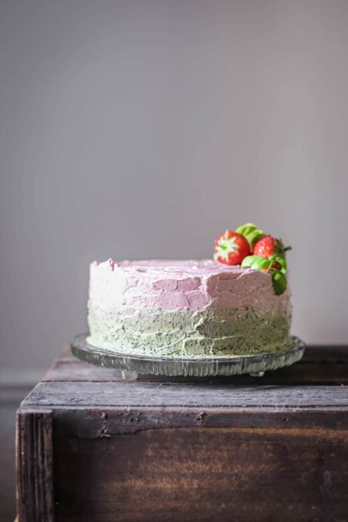 Gluten-Free Strawberry Basil Cake - From The Larder