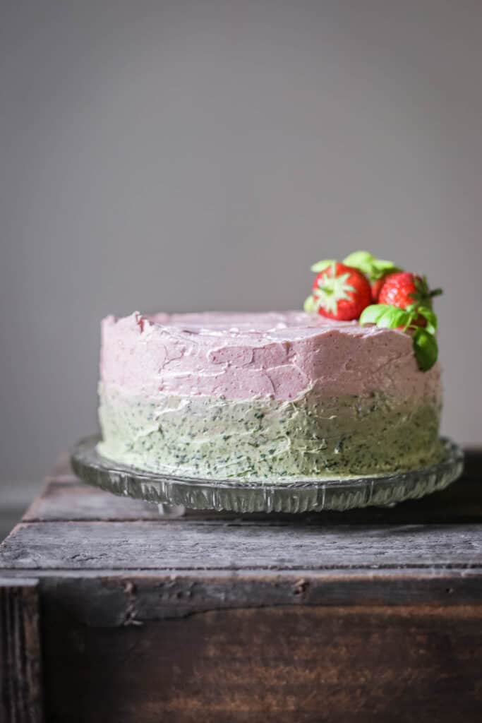 Gluten-Free Strawberry Basil Cake - From The Larder