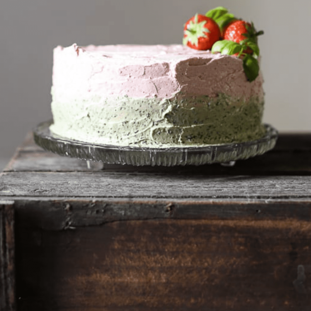 Gluten-Free Strawberry Basil Cake - From The Larder