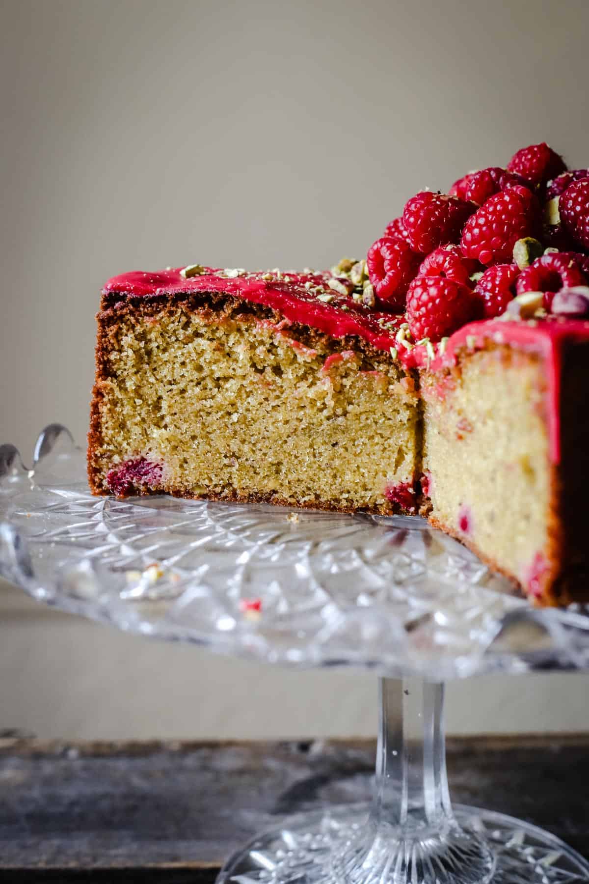 Gluten-Free Raspberry Pistachio Cake - From The Larder