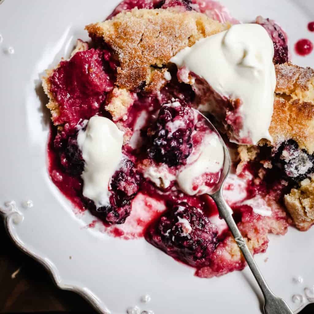 Easy Blackberry Lemon Pudding - From The Larder