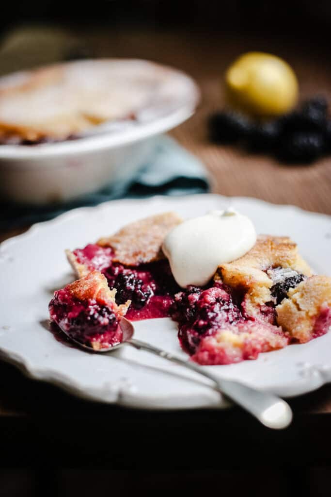 Easy Blackberry Lemon Pudding - From The Larder