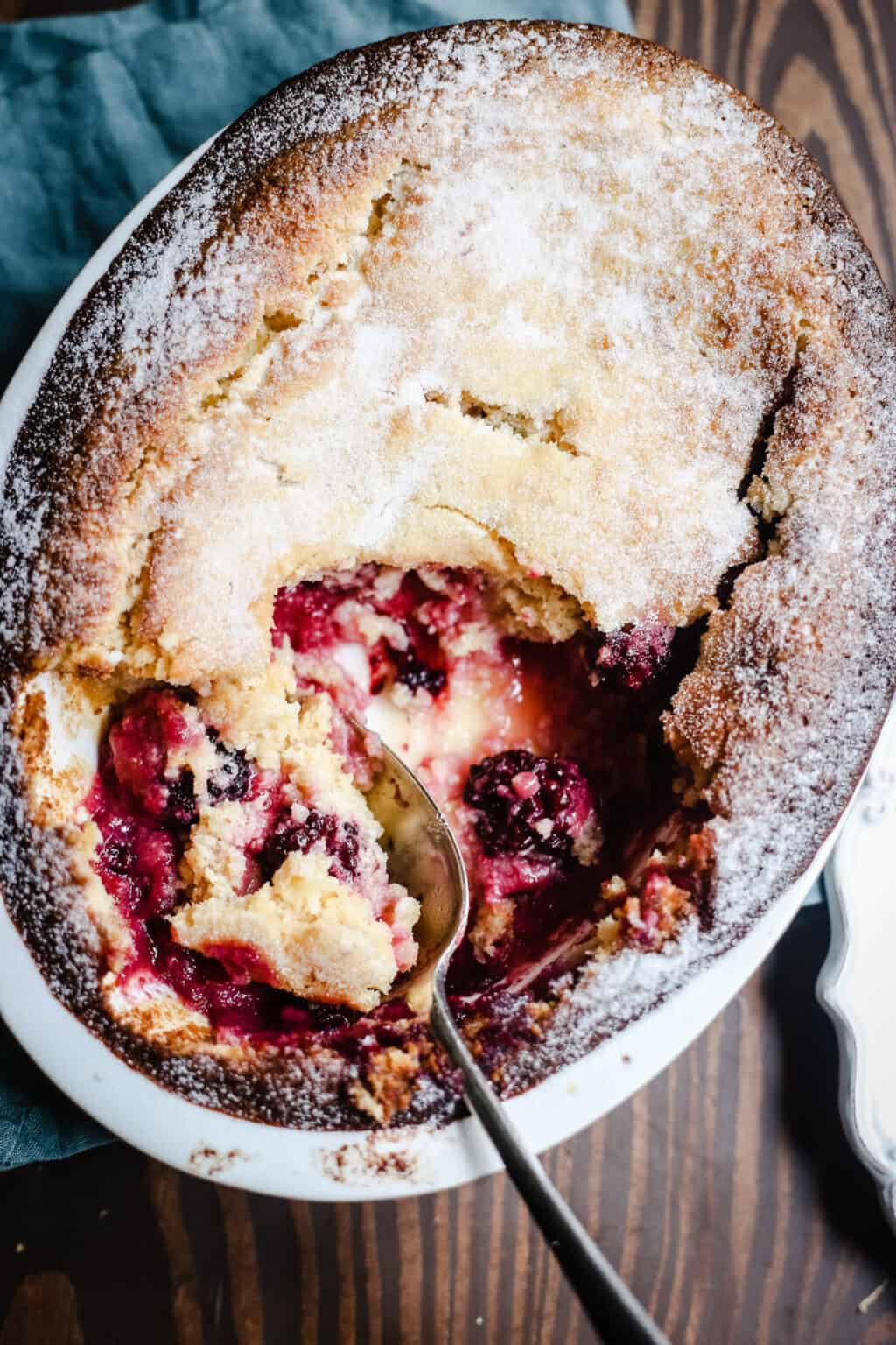 Easy Blackberry Lemon Pudding - From The Larder