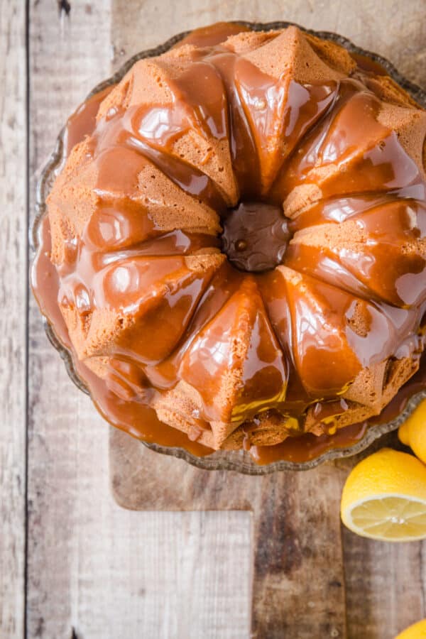 Gluten-Free Lemon Bundt Cake with Lemon Caramel - From The Larder