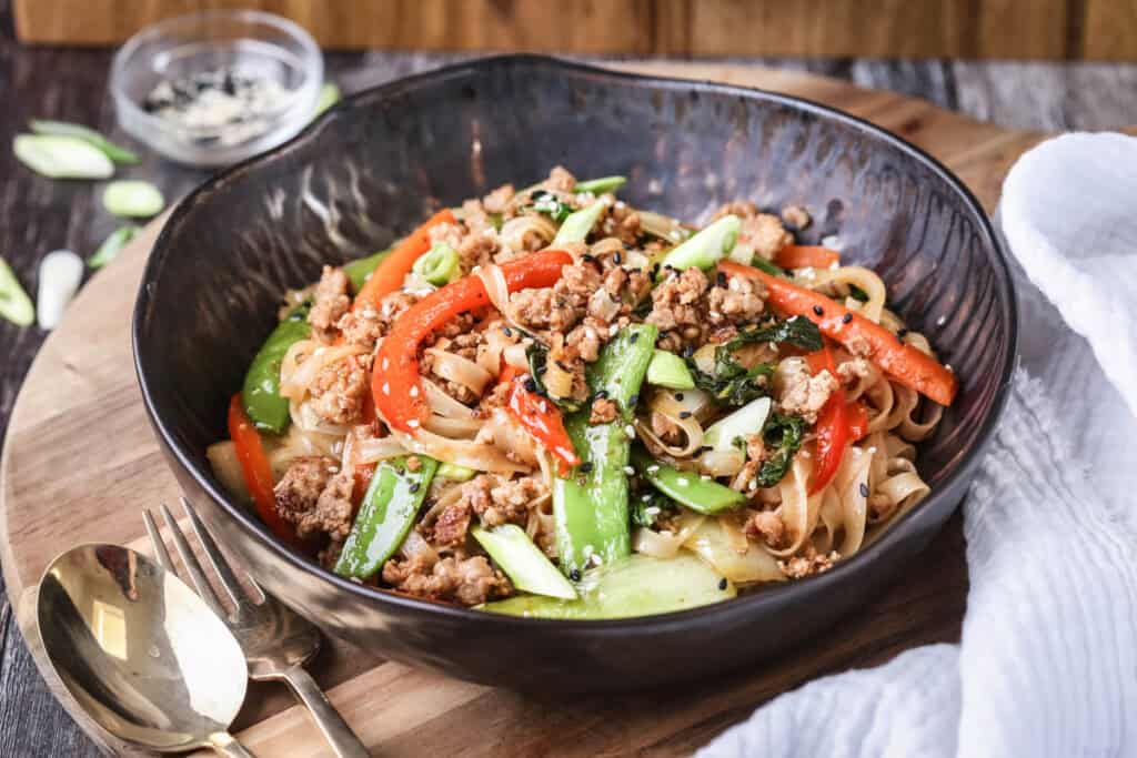 Pork Mince Stir Fry with Rice Noodles - From The Larder